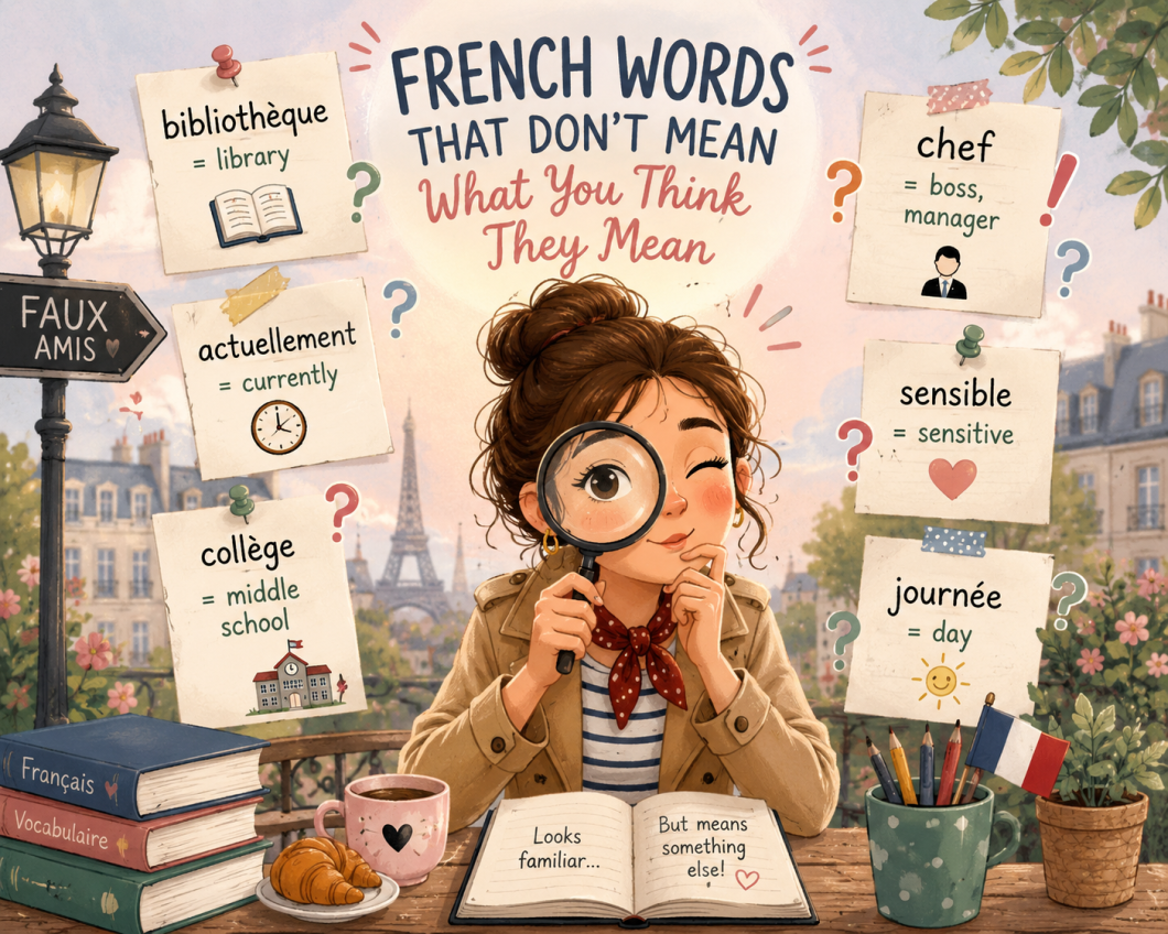 French Words That Don’t Mean What You Think They Mean - Learn With Katia